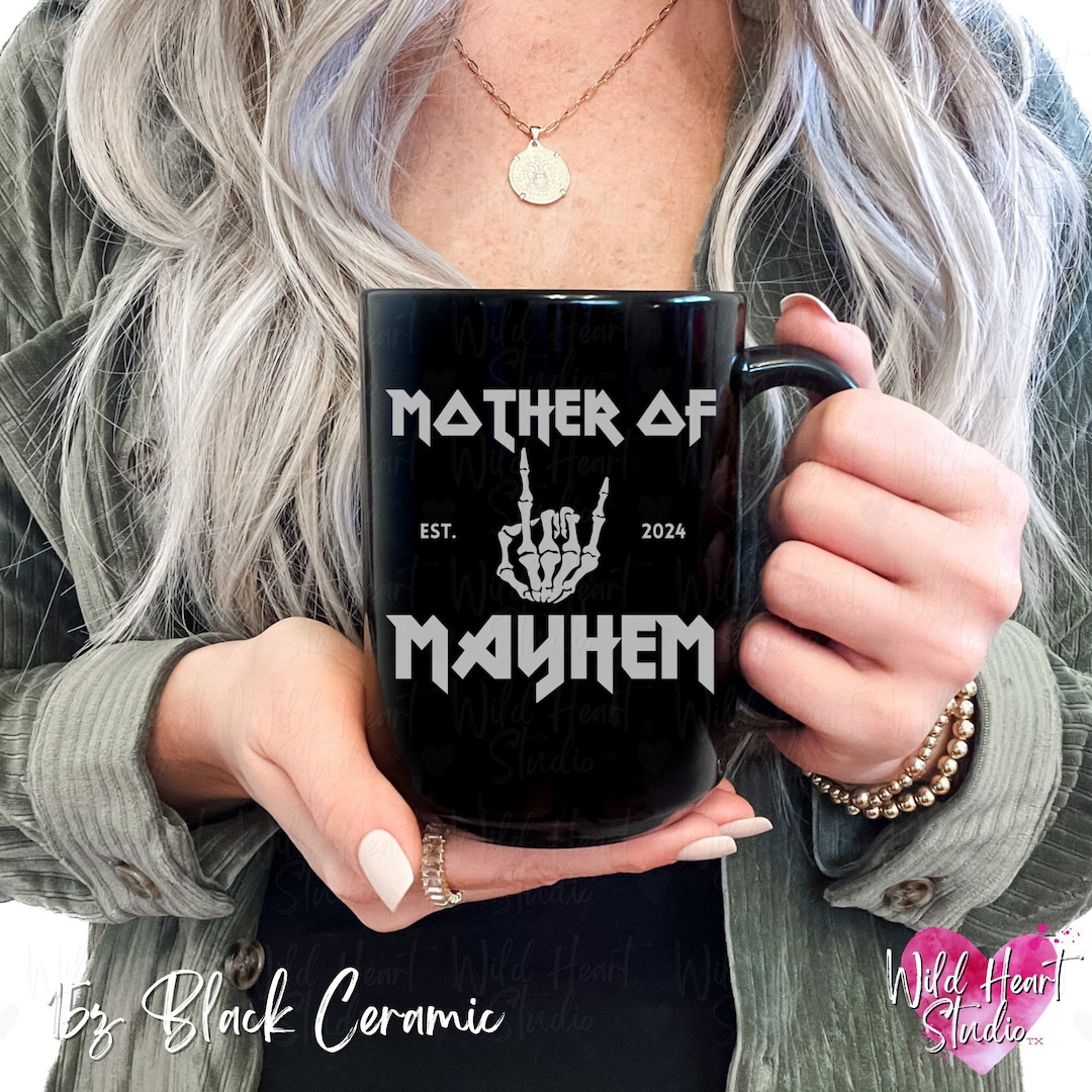 CUSTOM Mother of Mayhem Alt Rocker Mama Mug | Punk Rock Heavy Metal ...
