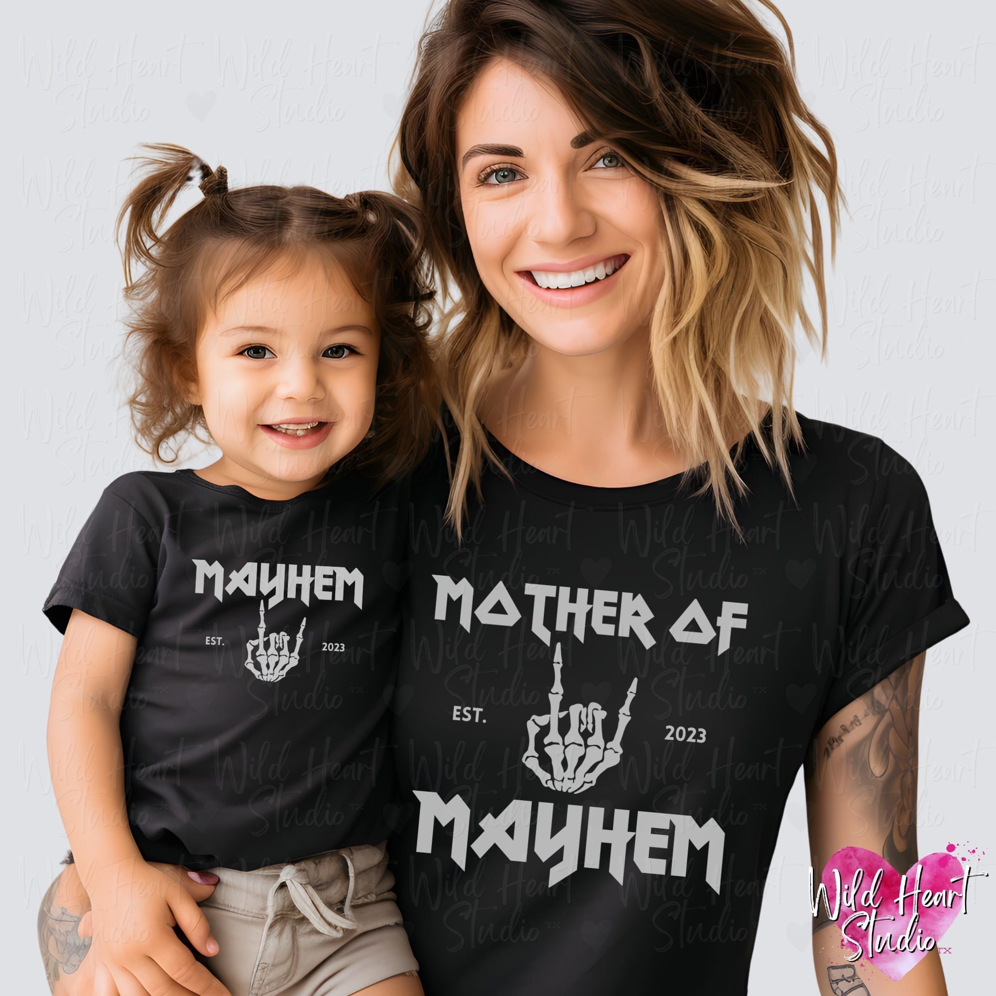 CUSTOM Mother of Mayhem Alt Rocker Mom Gift | Matching Mommy and Me ...