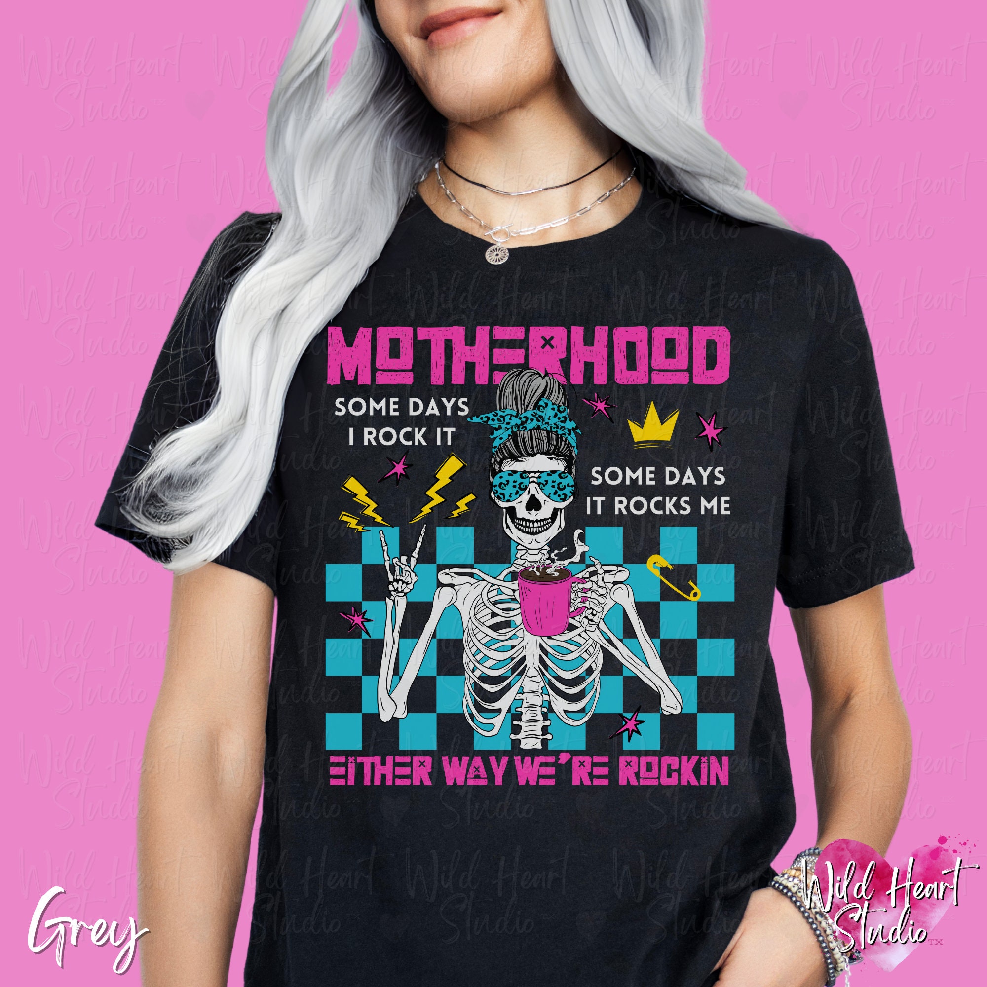 CUSTOM Pop Punk Rock Motherhood Shirt | Elder Emo Mom Skeleton Tshirt ...