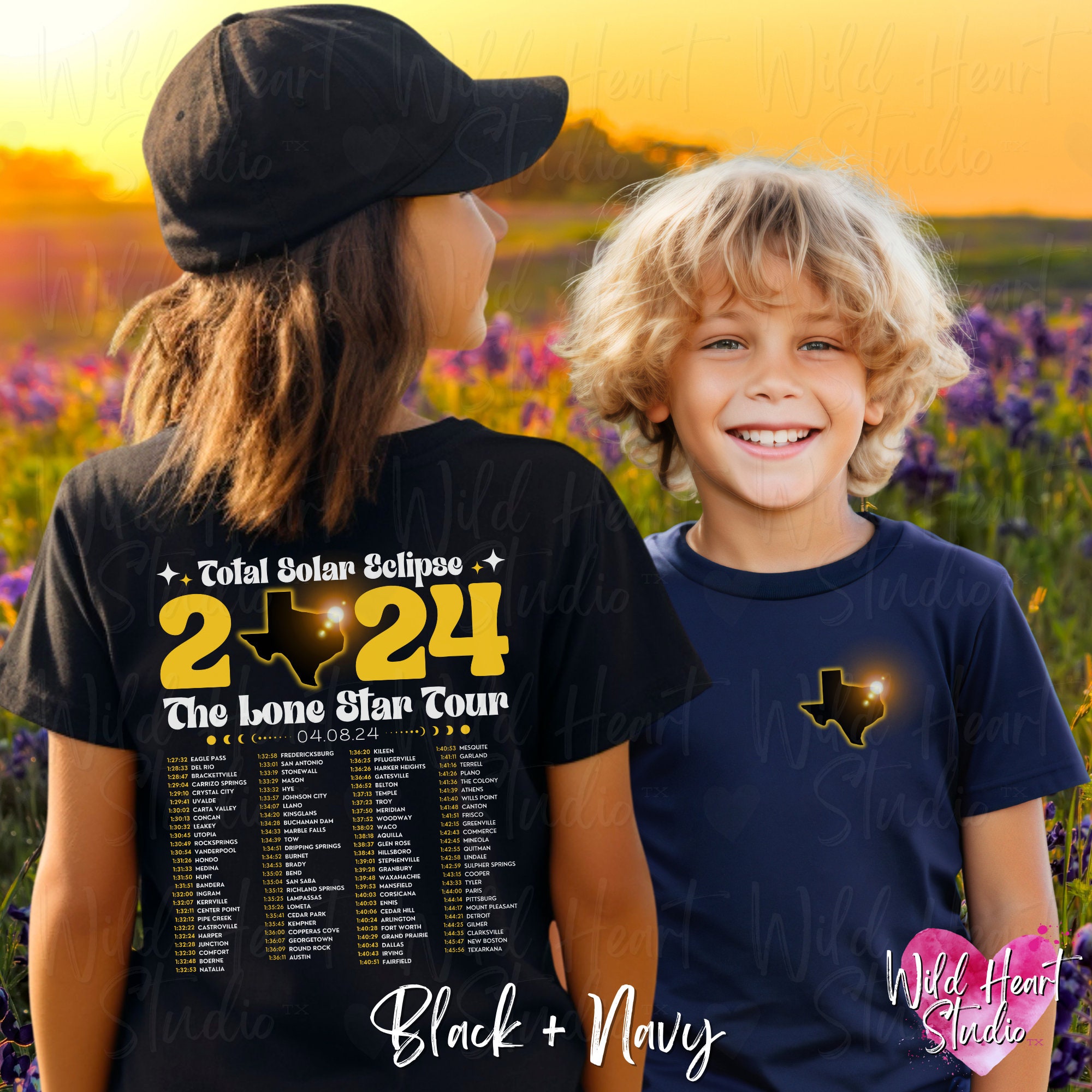 Texas Total Solar Eclipse 2024 Tour Shirt Retro Rock Concert ...