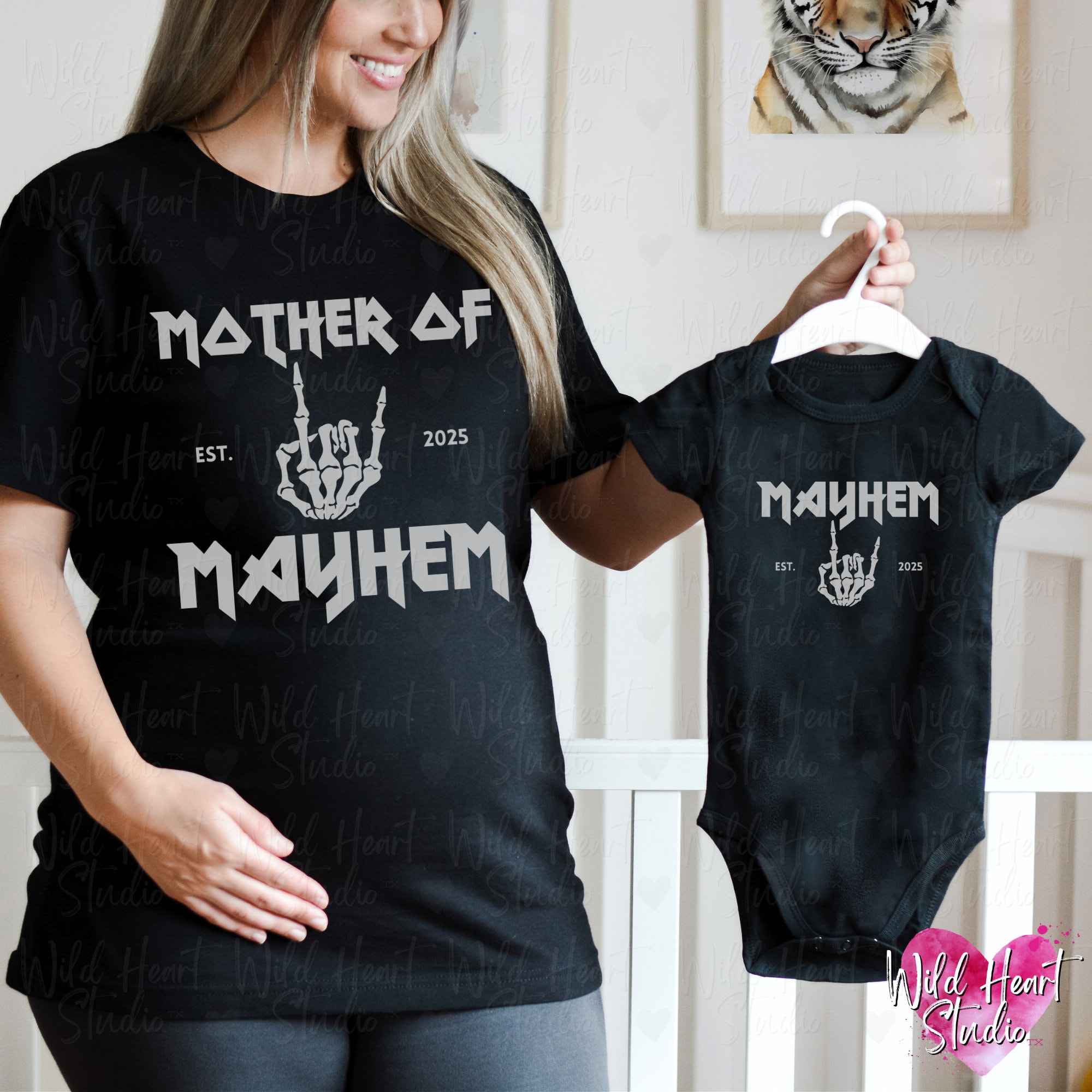 CUSTOM Mother of Mayhem Alt Rocker Mom Gift | Matching Mommy and Me ...