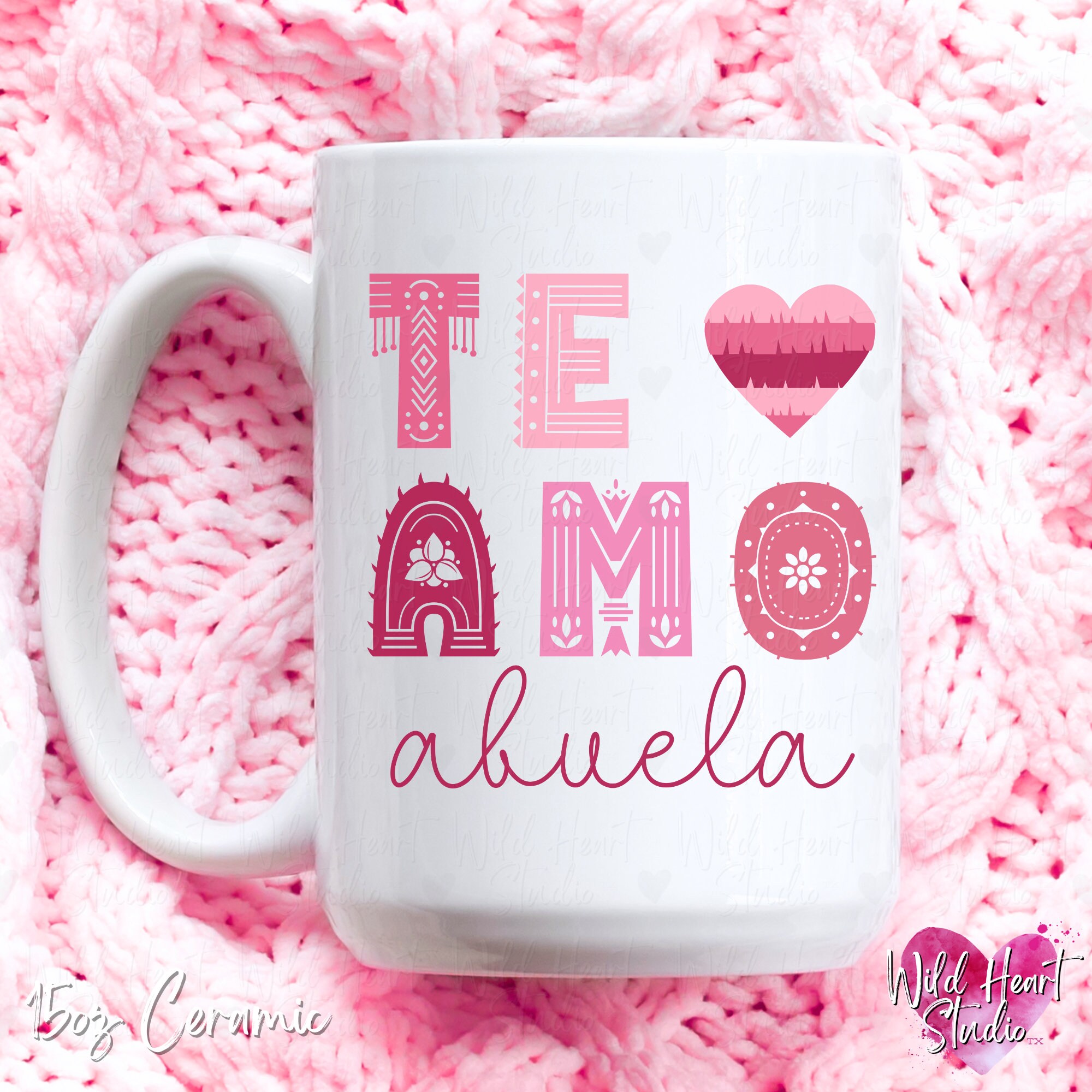 Te Amo Abuela Ceramic Mug | Spanish I Love You Gift for Grandma Mothers ...