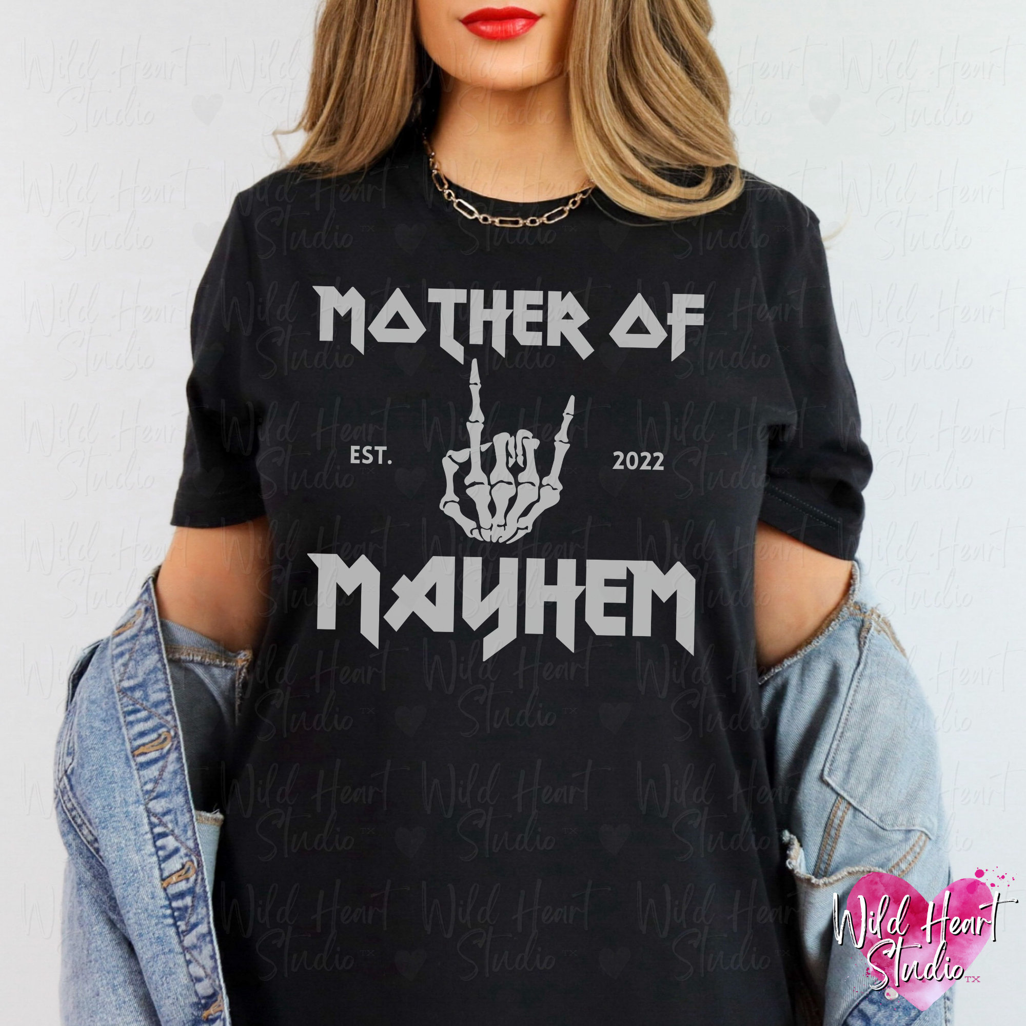 CUSTOM Mother of Mayhem Alt Rocker Mom Gift Matching Mommy and Me ...