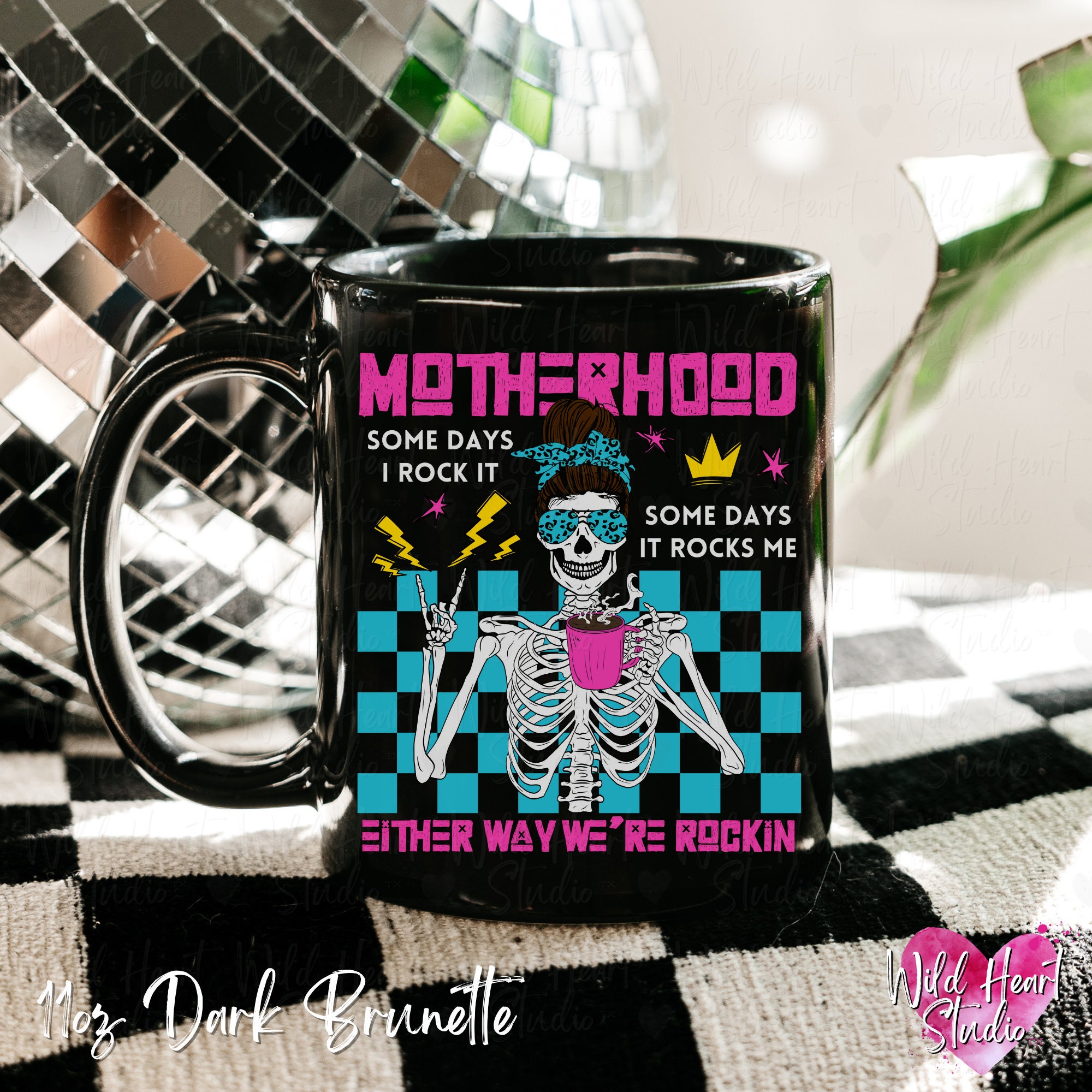 CUSTOM Pop Punk Rockin Motherhood Mug | Elder Emo Mug Mom Skeleton ...