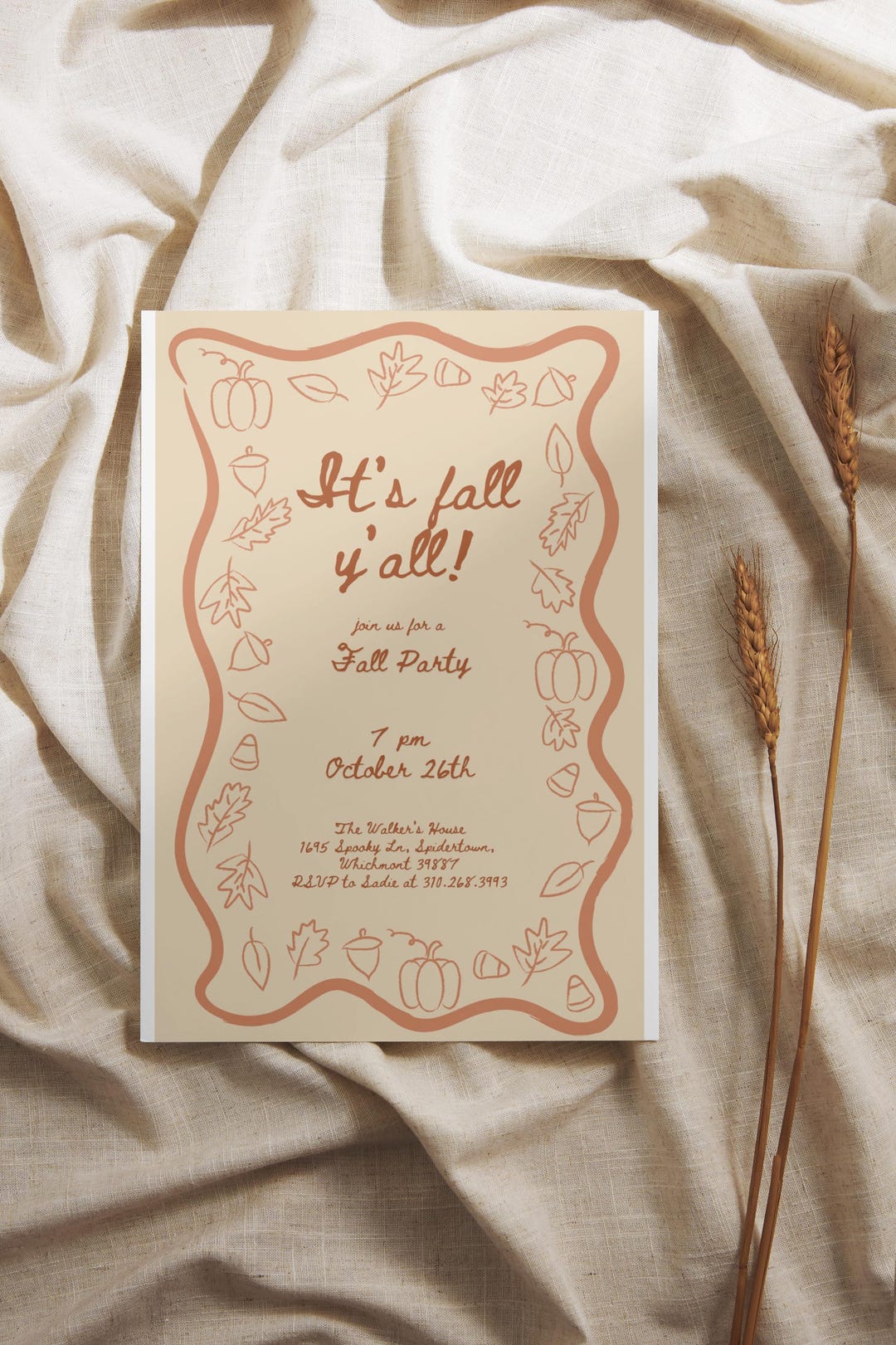 Editable Fall Party Invitation Halloween - Instant Download - Etsy