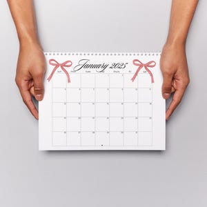 Cute January Calendar Wall Art Instant Download Calendar Bow New Year's ...