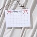Cute January Calendar Wall Art Instant Download Calendar Bow New Year's ...