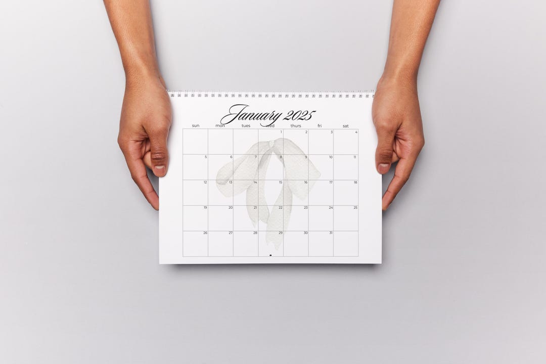 Cute January Calendar - Wall Art - Instant Download - Calendar Bow New ...