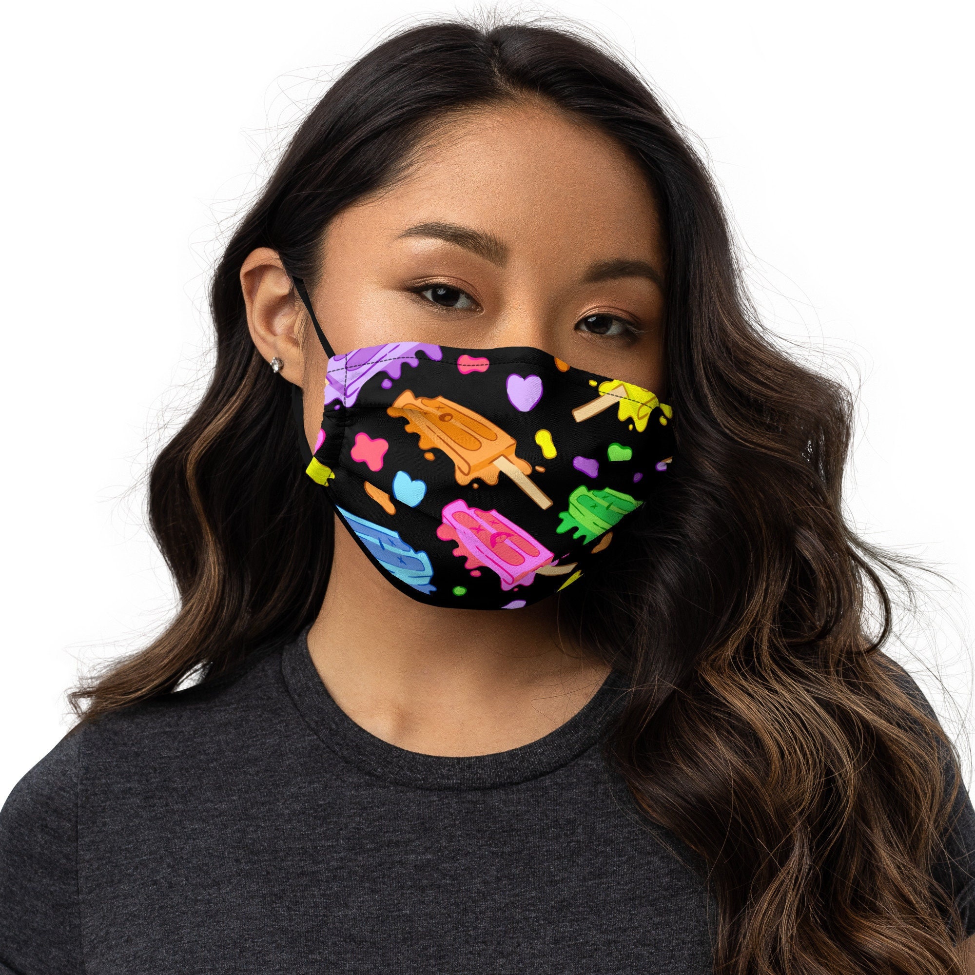 Kawaii Cute Meting Popsicle Rainbow Premium Face Mask Summer - Etsy