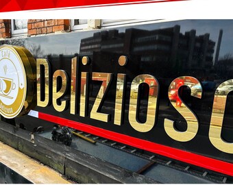 3D Shop Front Sign Gold Letter Business Outdoor Sign LARGE Custom 3D ...