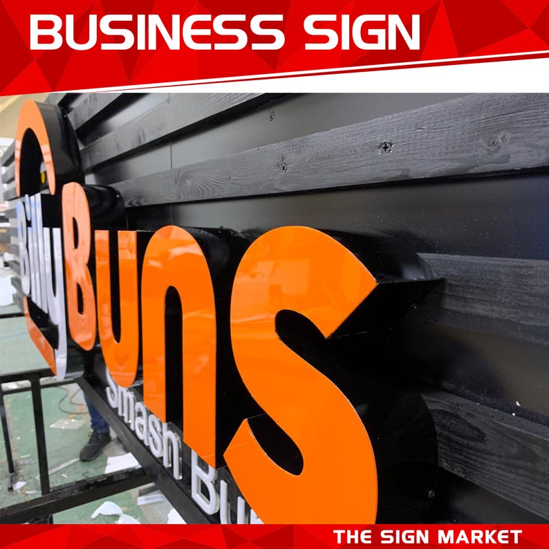 Custom Business Sign, Facelit Illuminated Letters Logo, 3D Metal Sign ...