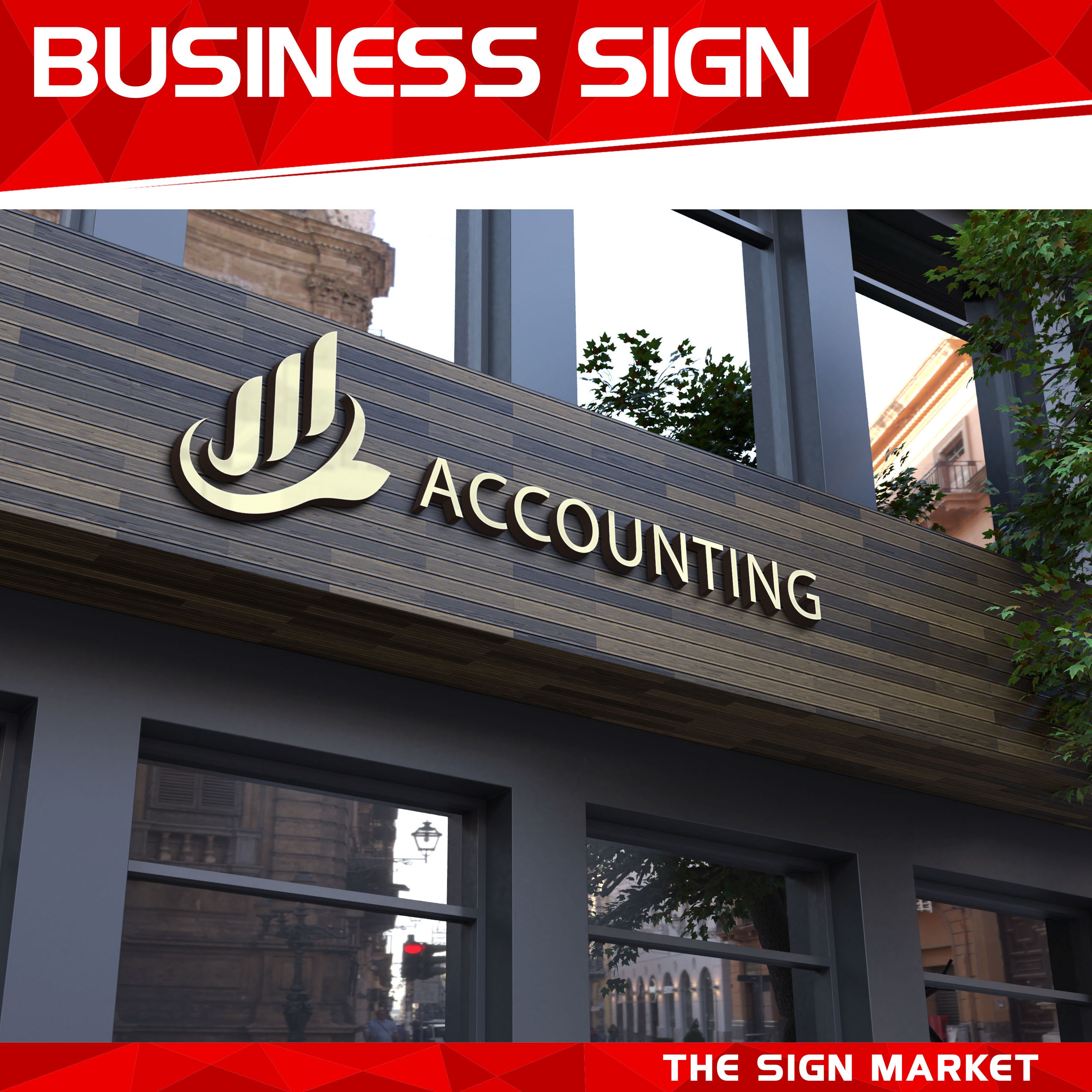 3D Shop Front Sign Gold Letter Business Outdoor Sign LARGE Custom 3D ...