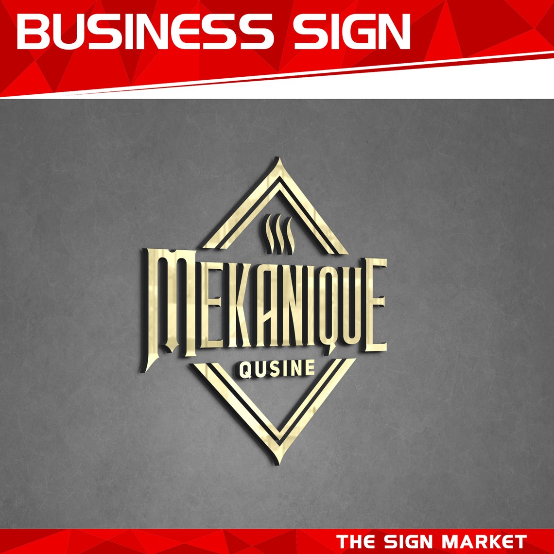 3D Shop Front Sign Gold Letter Business Outdoor Sign LARGE Custom 3D ...