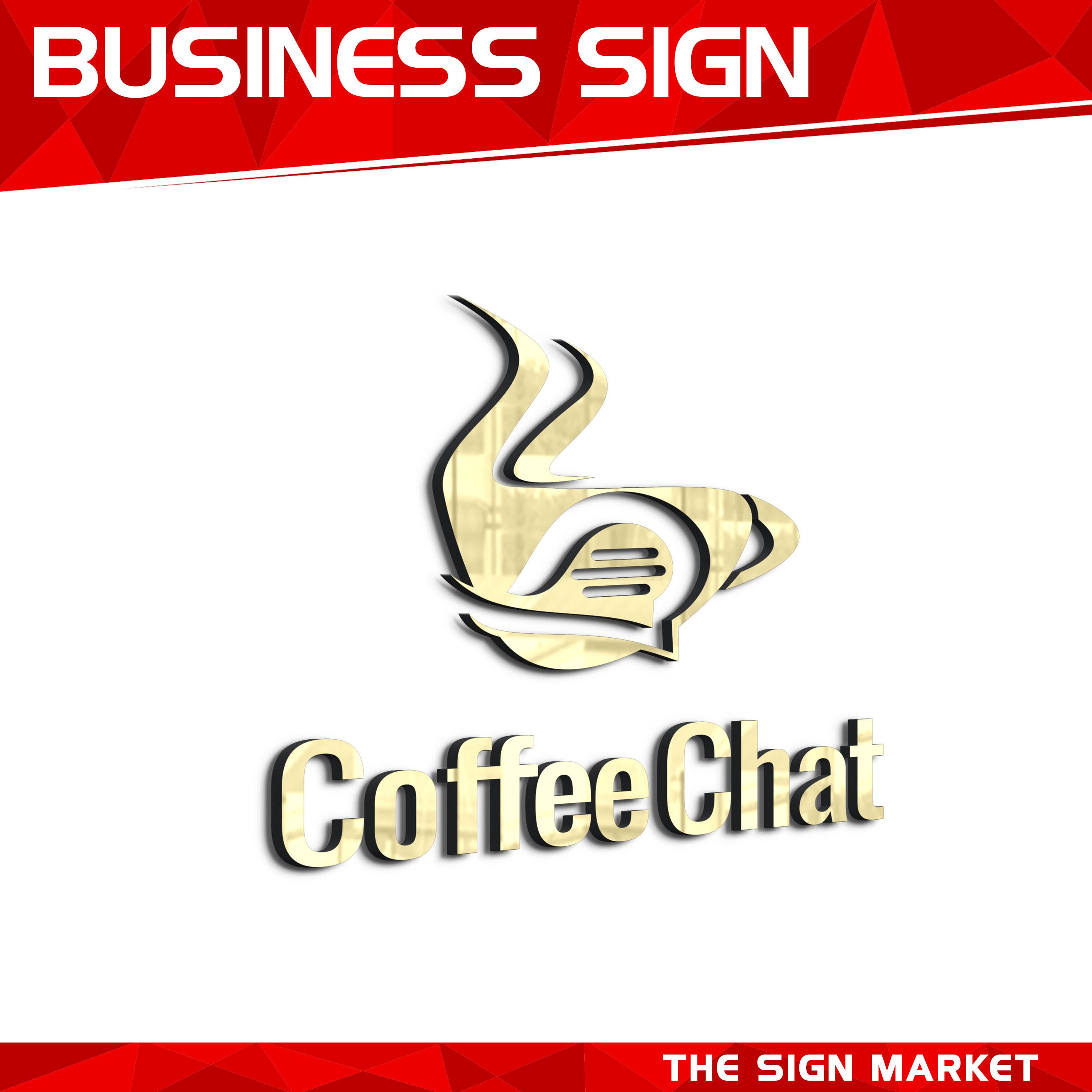 3D Shop Front Sign Gold Letter Business Outdoor Sign LARGE Custom 3D ...