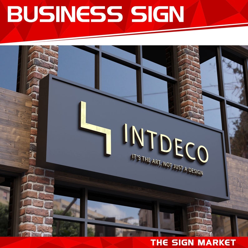 3D Shop Front Sign Gold Letter Business Outdoor Sign LARGE Custom 3D ...