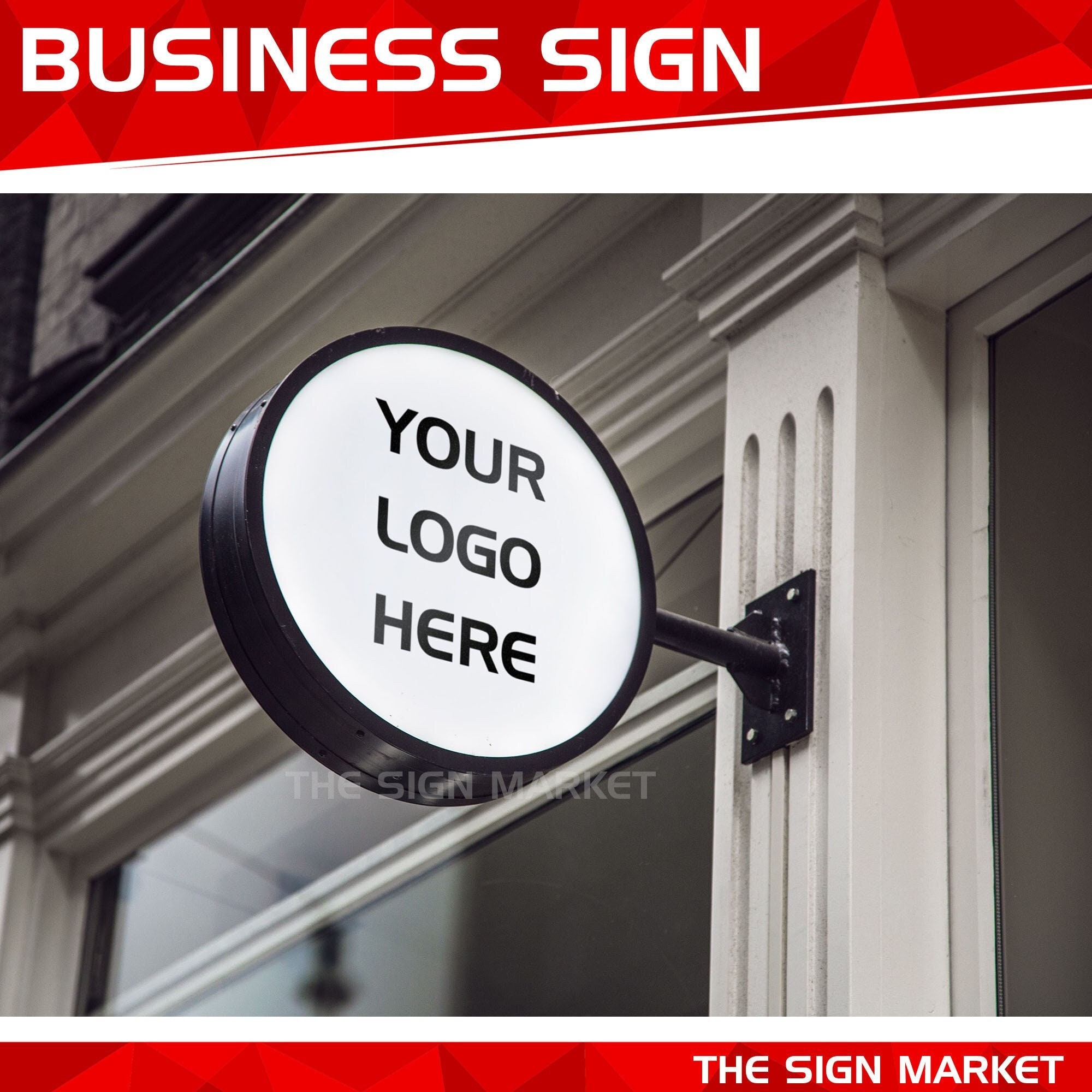 LED Double Sided Round Light Box Business Signs Store Display Light Box ...
