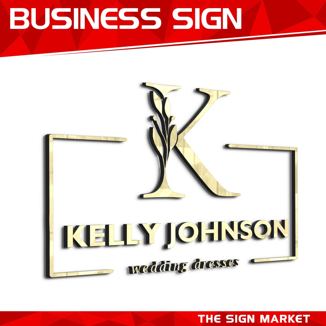 3D Shop Front Sign Gold Letter Business Outdoor Sign LARGE Custom 3D ...