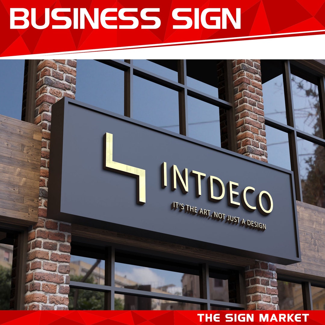 3D Shop Front Sign Gold Letter Business Outdoor Sign LARGE Custom 3D ...