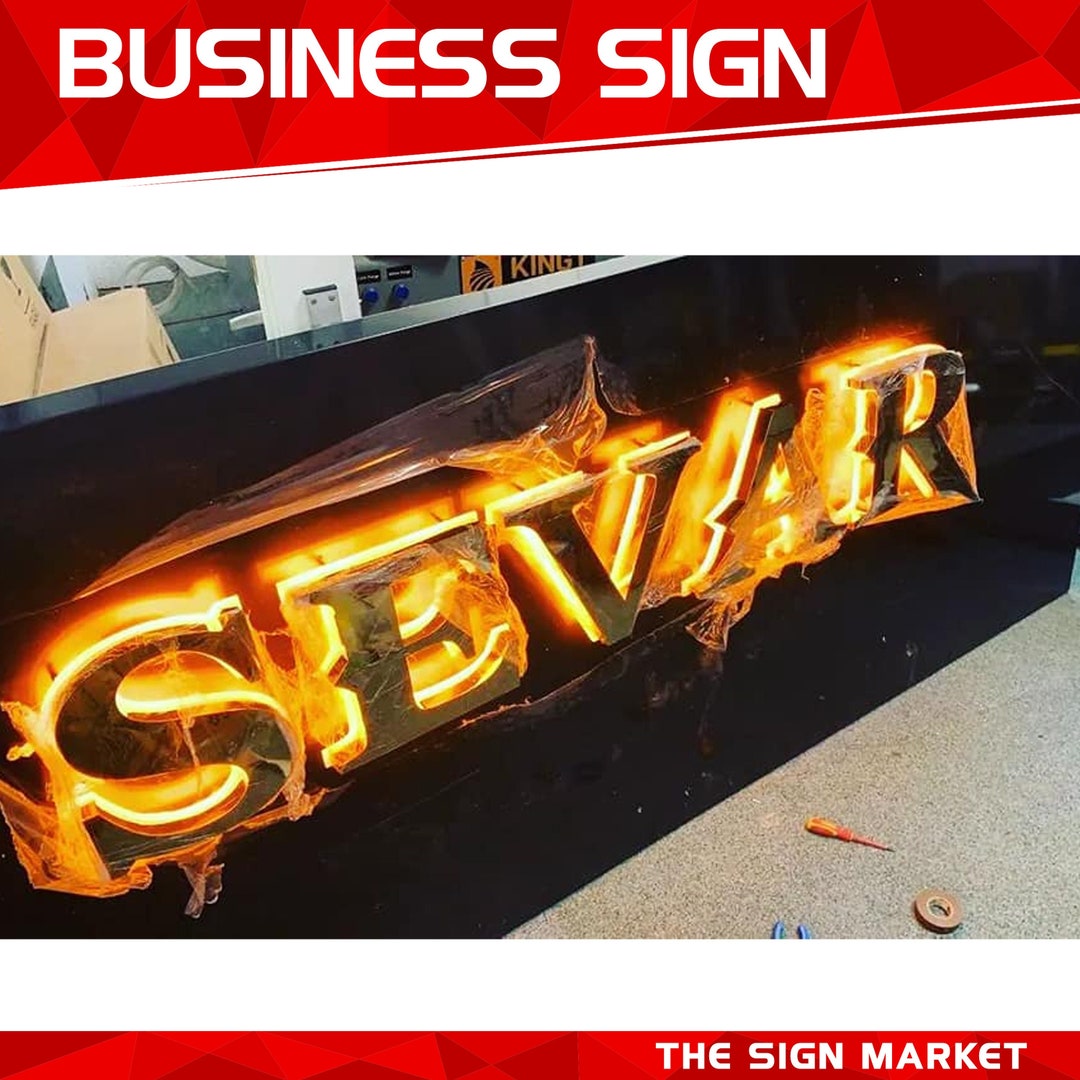 Custom Business Sign , Metal Backlit Sign , Business Sign , 3D Metal ...