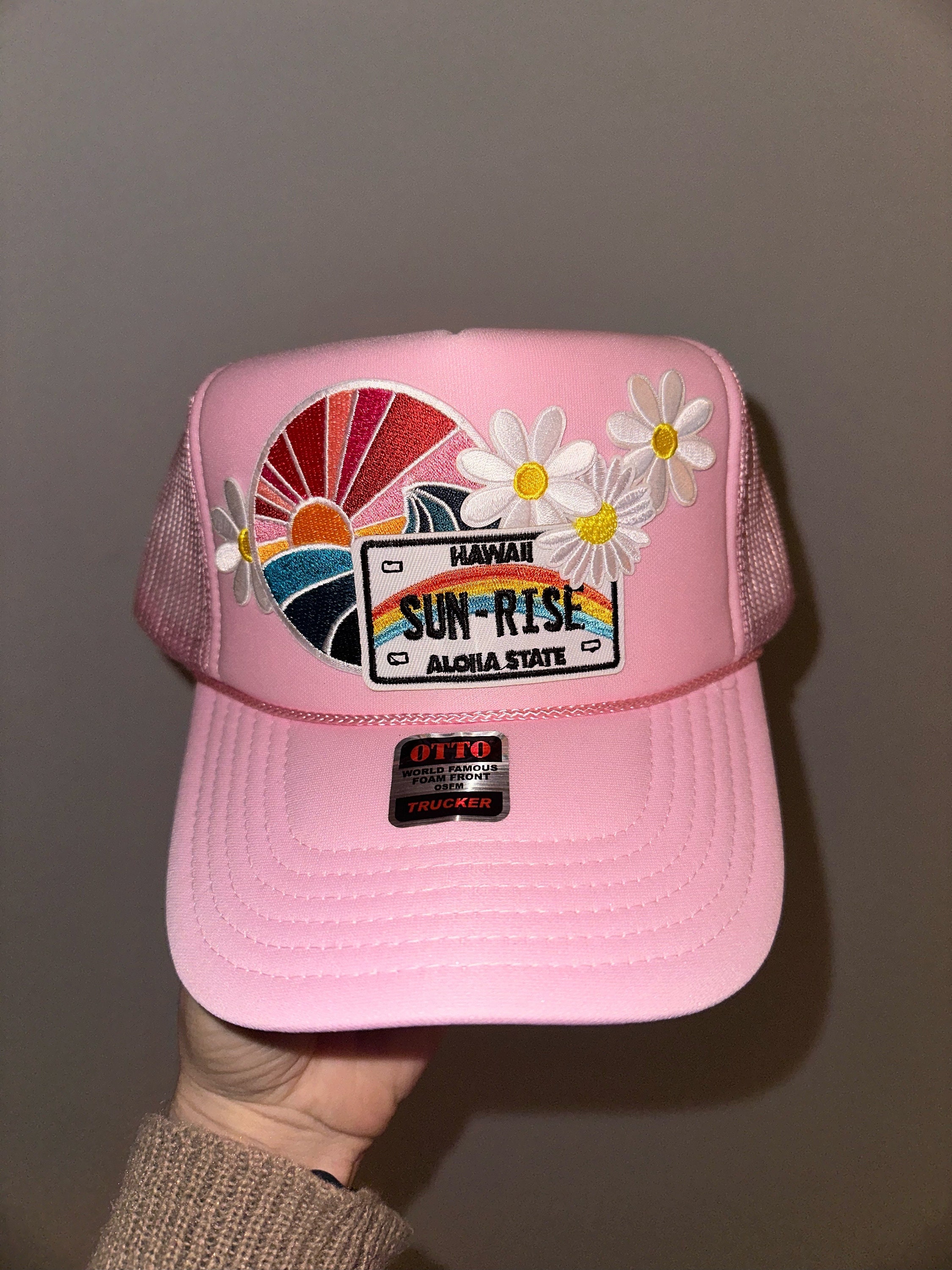 Pink Tropical Trucker Hat - Etsy