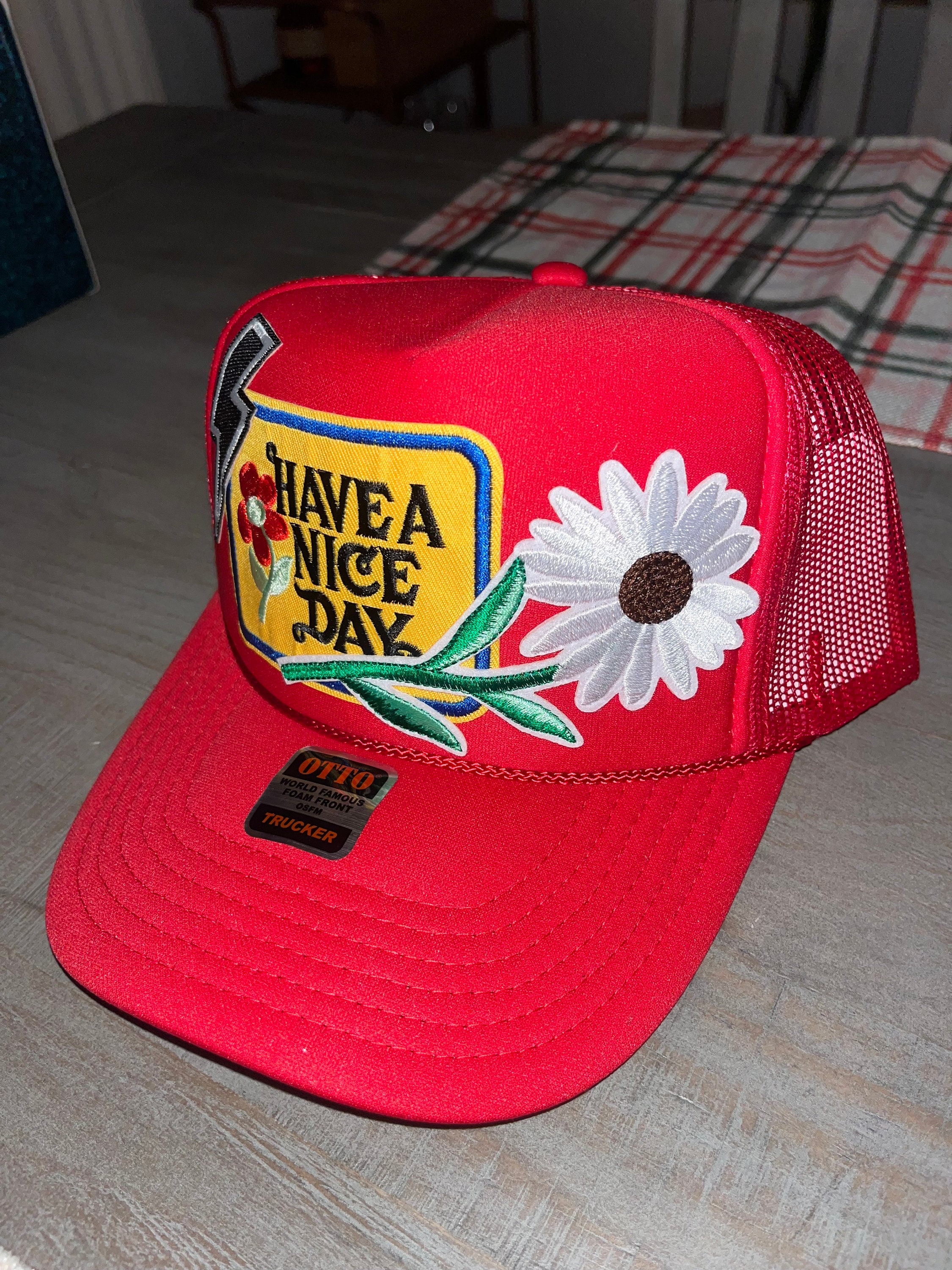 Red Trucker Hat - Etsy