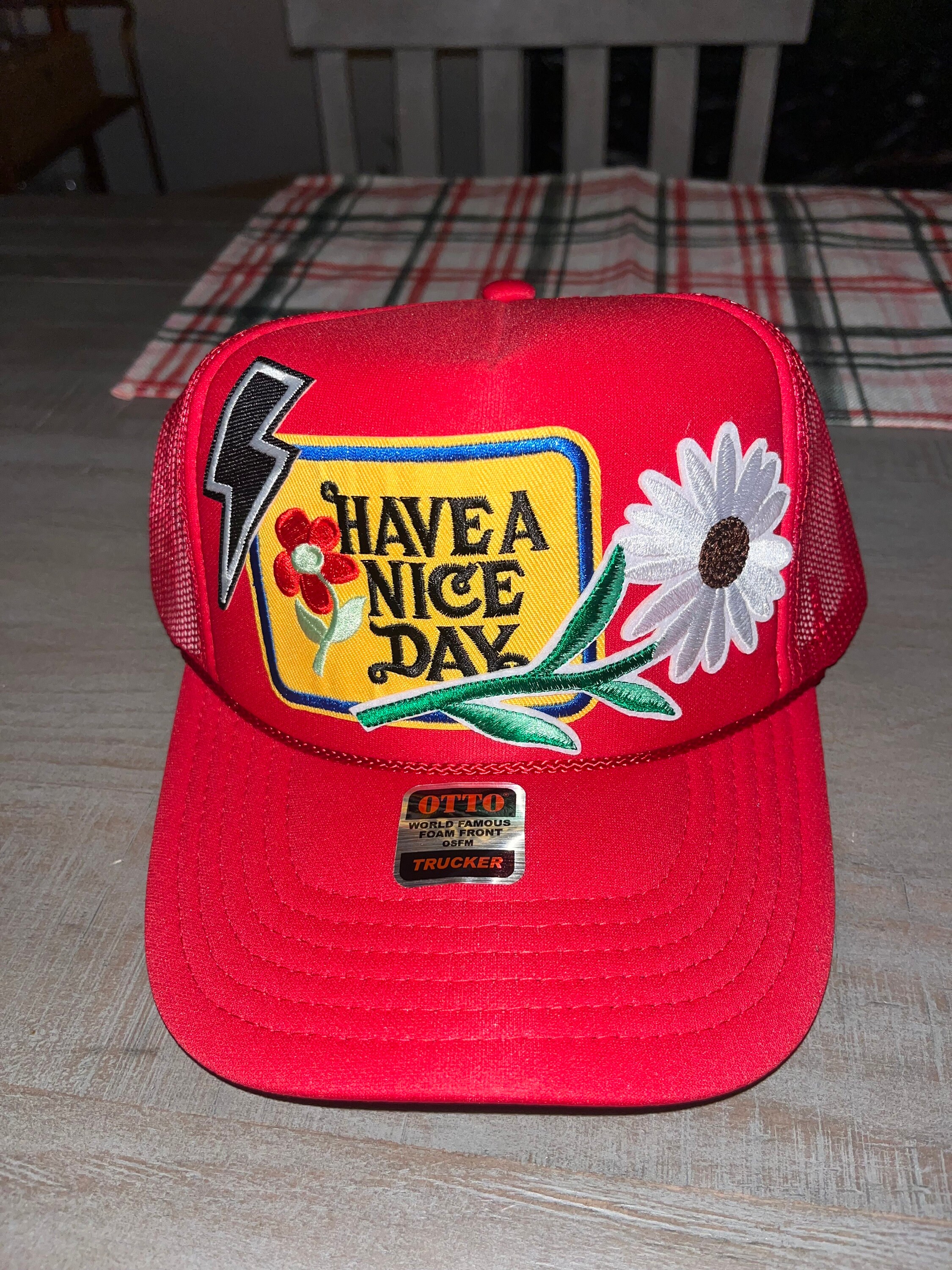 Red Trucker Hat - Etsy