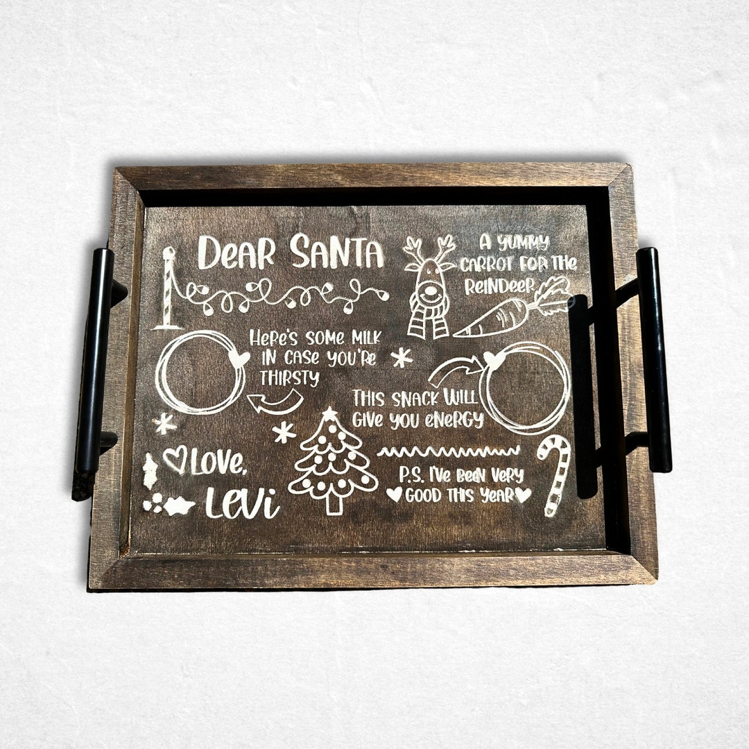 Santa Tray | Cookies for Santa Tray | Christmas Serving Tray for Santa ...