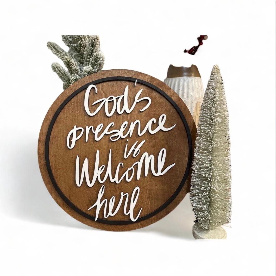 God’s Presence is Welcome Here Wall Sign - Etsy