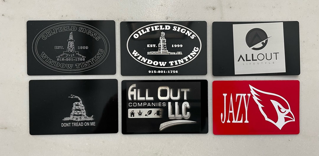 Custom Laser Engraved License Plates, Business Cards, Wallet Cards ...