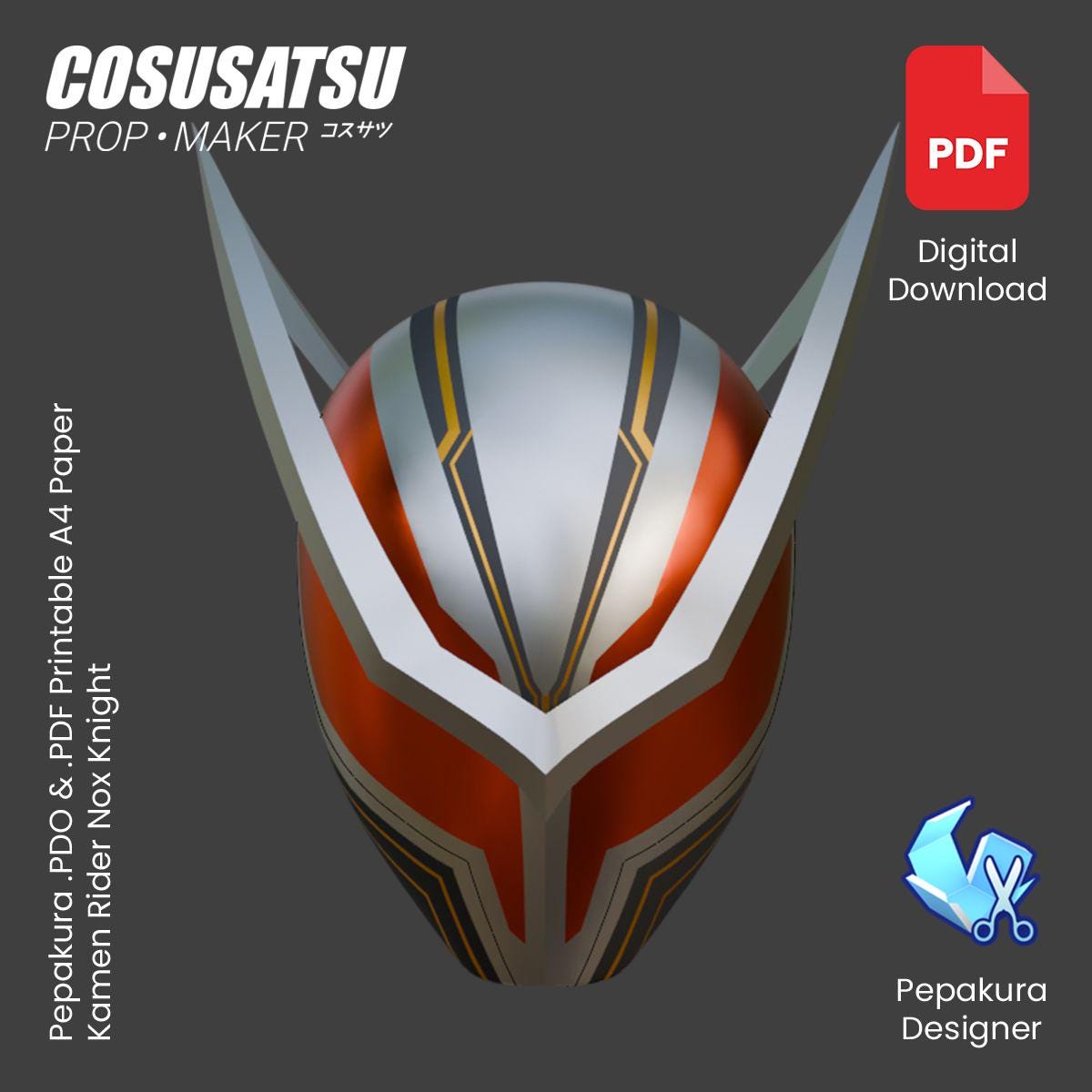 DIY Kamen Rider Nox Knight Helmet Cosplay EVA Foam Template - Etsy