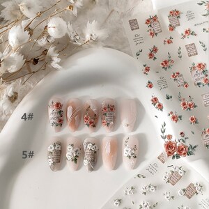 5D Embossed Three-dimensional Manicure Sticker/japanese New Craft Nail ...