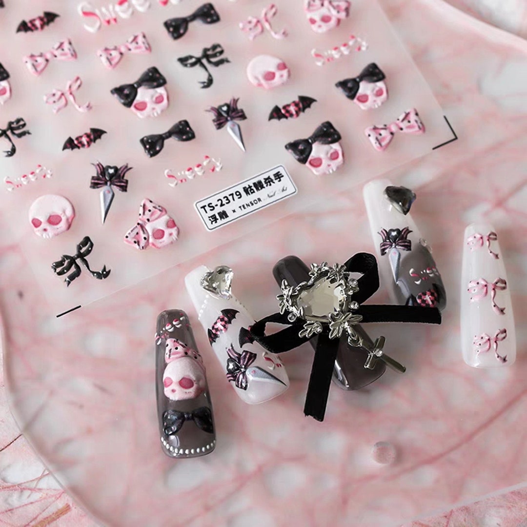 5D Embossed Nail Art Sticker/cartoon Nail Decals/diy Nail Supply - Etsy