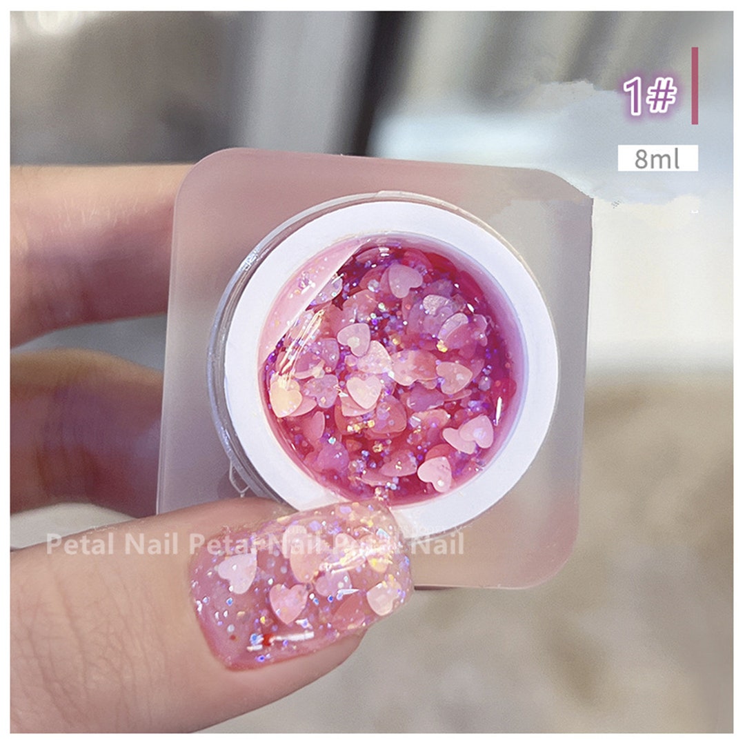 8ml Sequin Nail Polish Gel /love Flower Super Flash Nail Polish ...