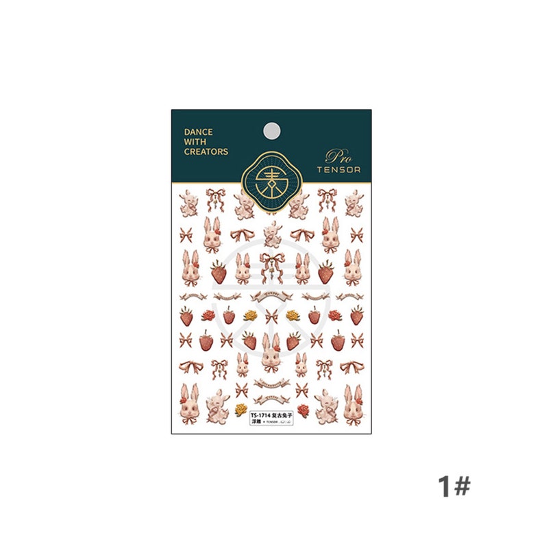 Nail Art Sticker 5D Embossed Retro Rabbit/nail Decals/diy Nail - Etsy