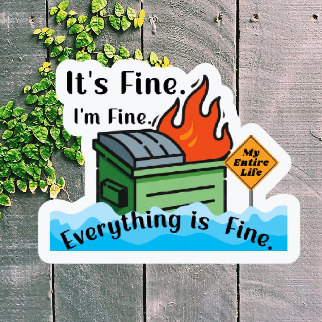 Everything is Fine Dumpster Fire Vinyl Sticker or Magnet Free - Etsy