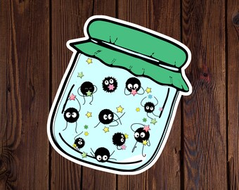 Cute Sprites in a Jar Vinyl Sticker, Cute Blobs Sticker, Cute Sticker ...