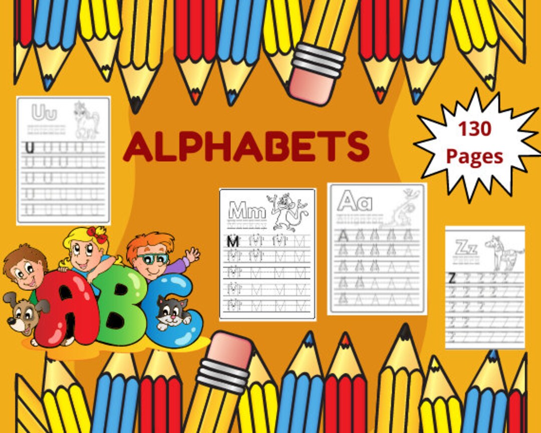 130 Pages - Alphabets Learning Worksheets - Etsy