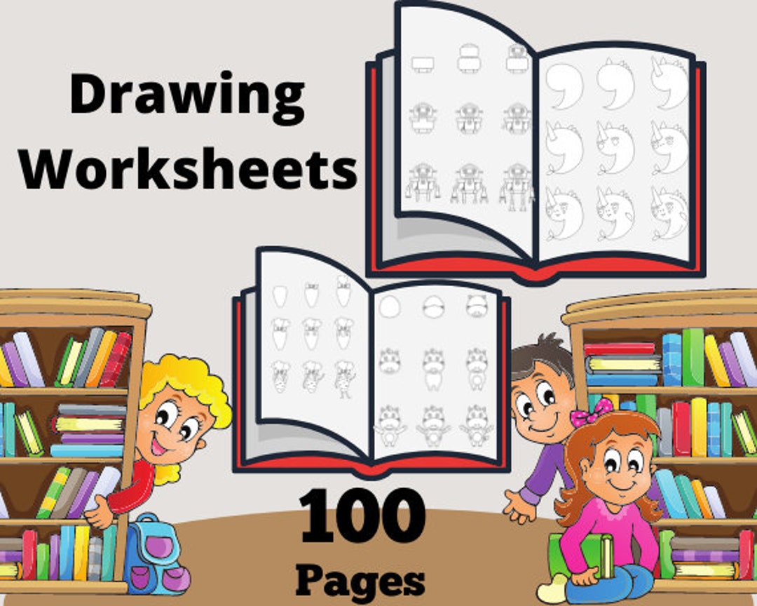 100 Pages - Step by Step Drawing for Kids Printable Worksheets - Etsy