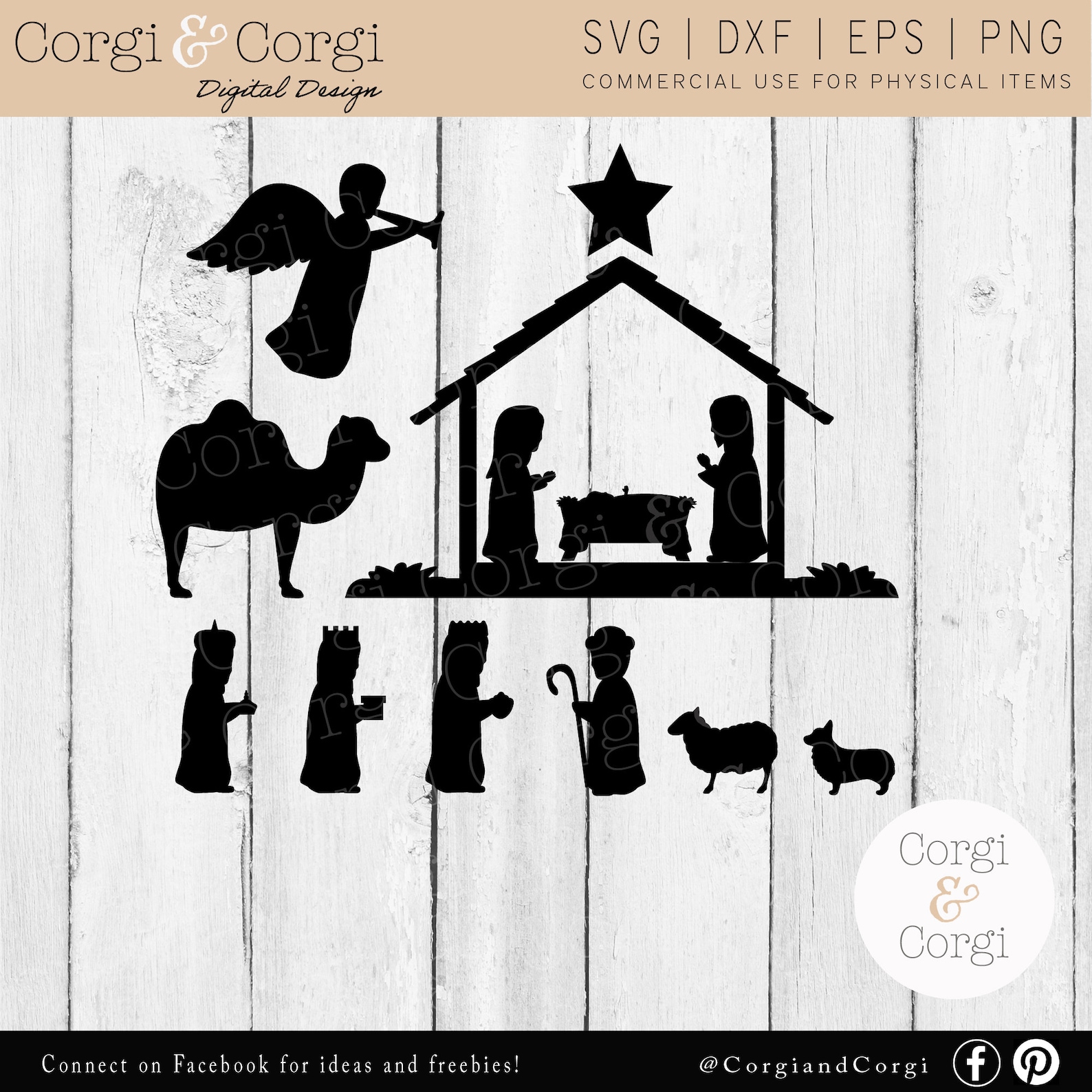 Corgi at the Nativity Bundle - Instant Digital Download - Cut File ...