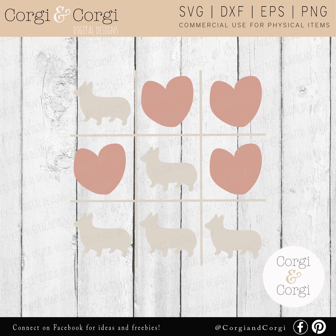 Corgi Hearts Game Svg - Instant Digital Download - Corgi Cut File ...