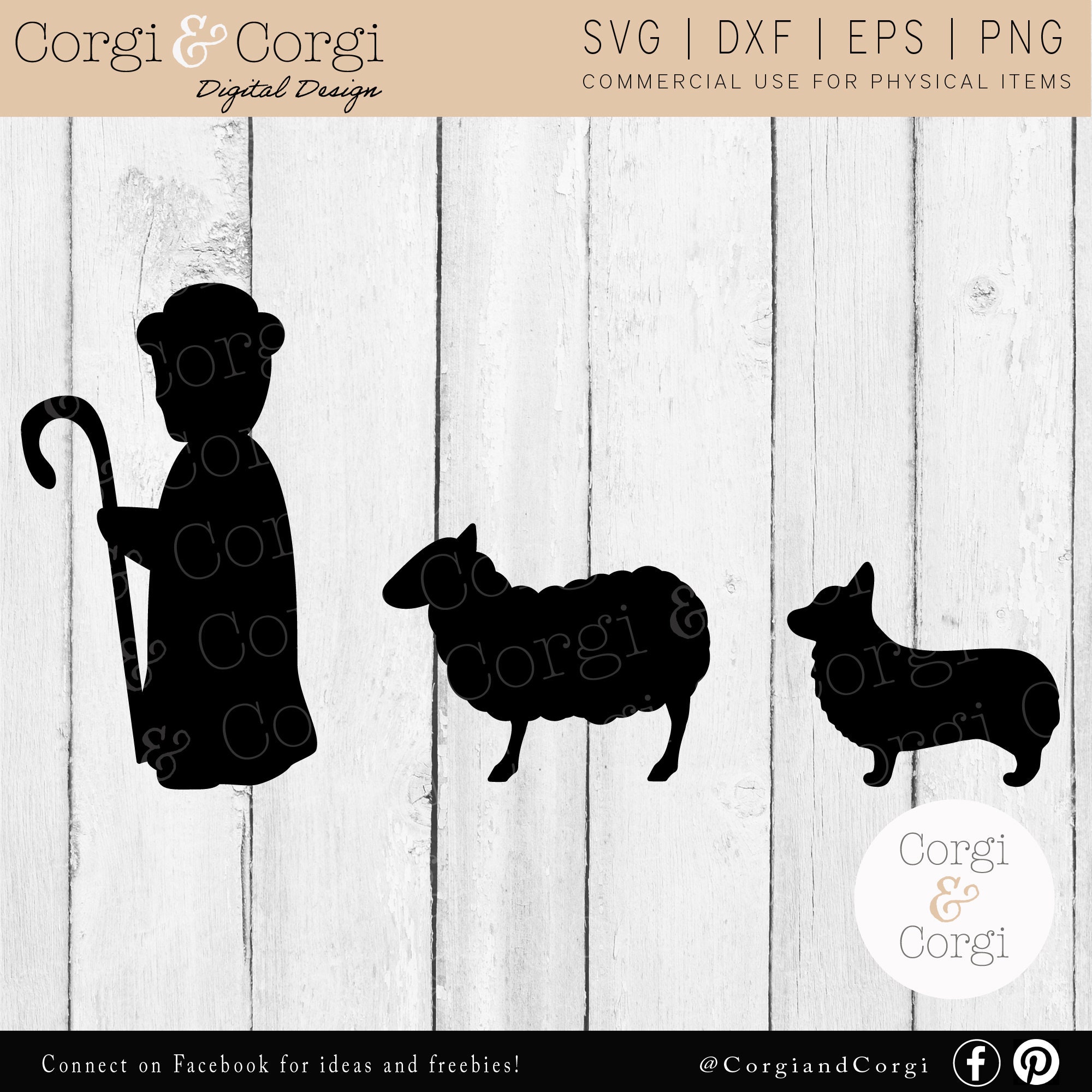 Corgi at the Nativity Bundle Instant Digital Download Cut File ...