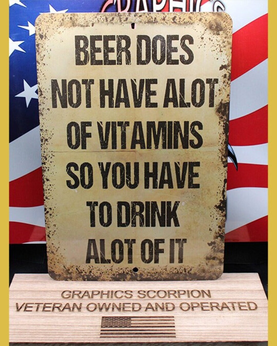 Beer Does Not Have Alot of Vitamins Funny Aluminum Sign 8x12 In - Etsy