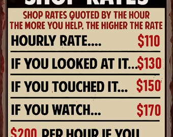 Answer Desk Rates Funny Aluminum Sign 8x12 In | Etsy