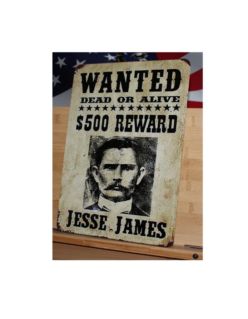 Jesse James Wanted Poster Aluminum Sign 8x12 In - Etsy