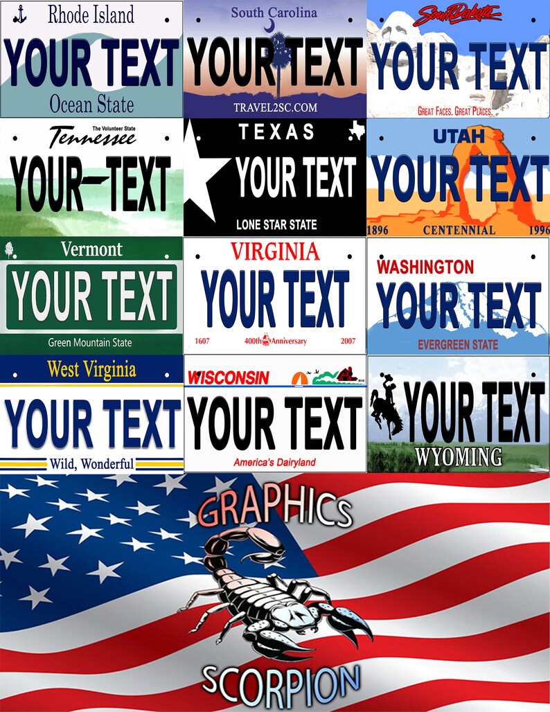 Personalized Plates, Custom State License Plate, Custom Text, License ...