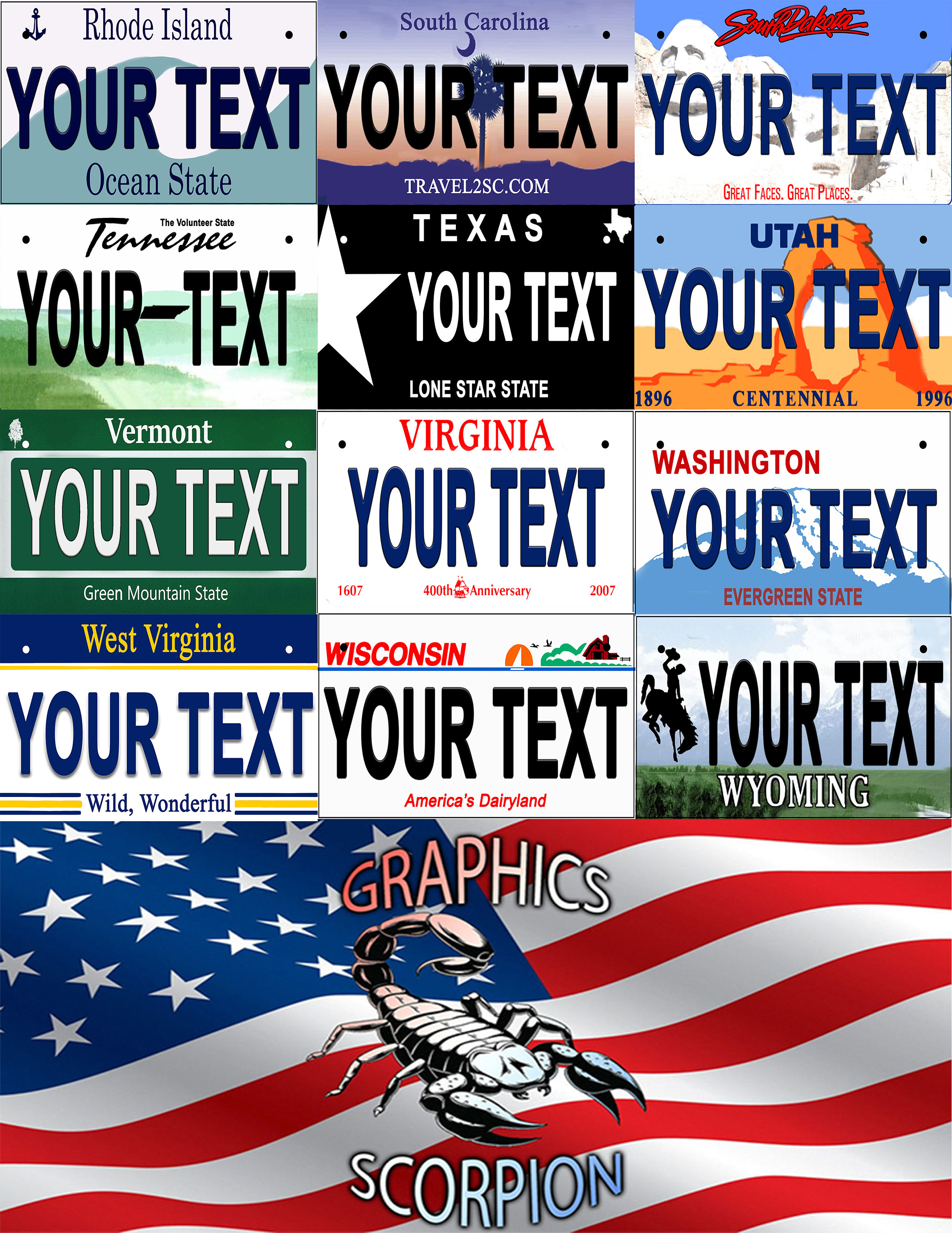 Personalized Plates, Custom State License Plate, Custom Text, License ...