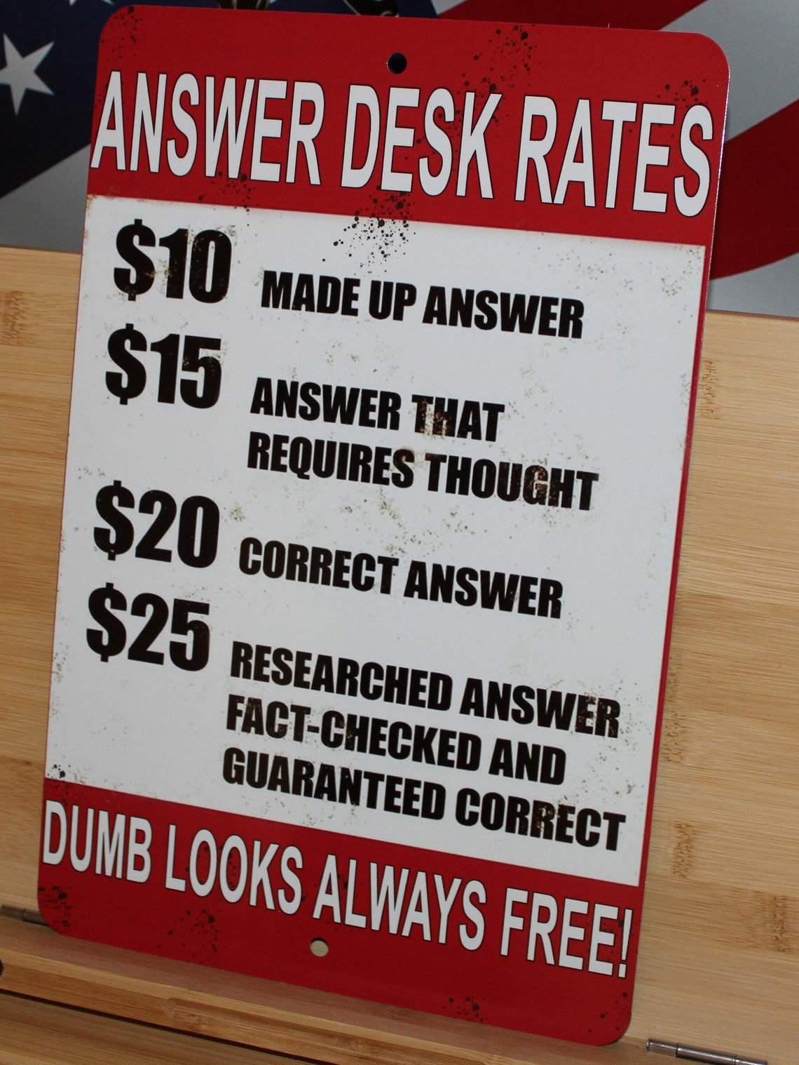 Answer Desk Rates Funny Aluminum Sign 8x12 In - Etsy