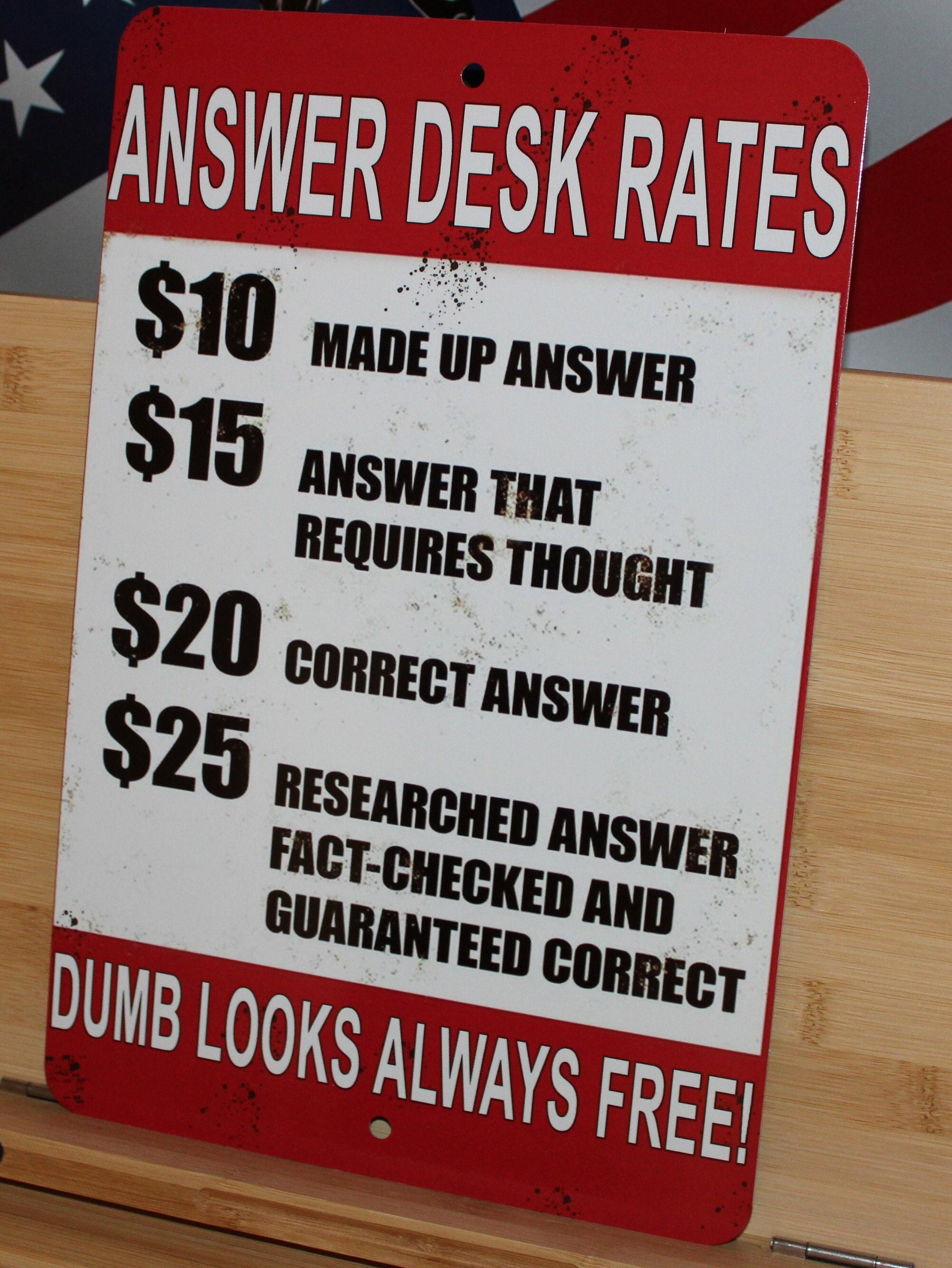 Answer Desk Rates Funny Aluminum Sign 8x12 In - Etsy