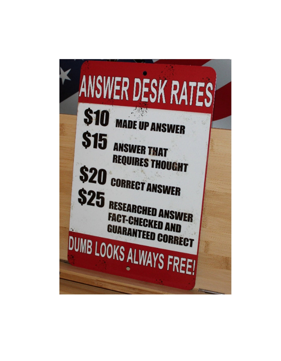 Answer Desk Rates Funny Aluminum Sign 8x12 In - Etsy
