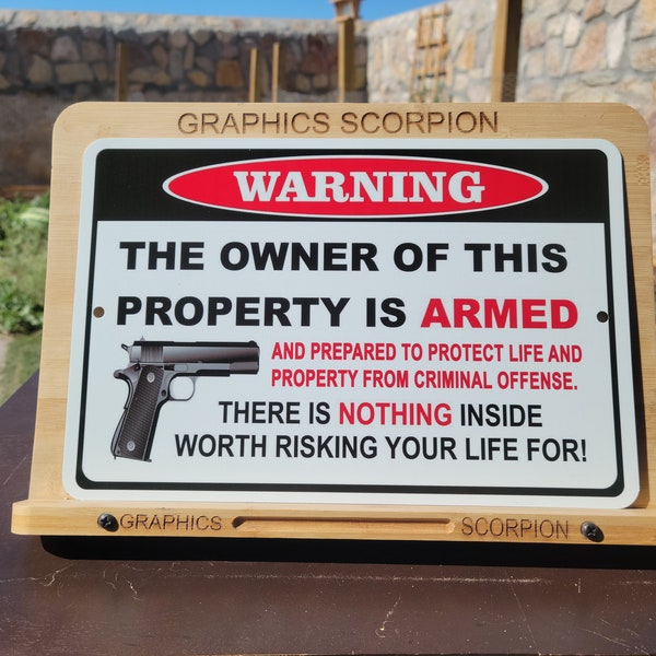 Owner is Armed Sign - Etsy